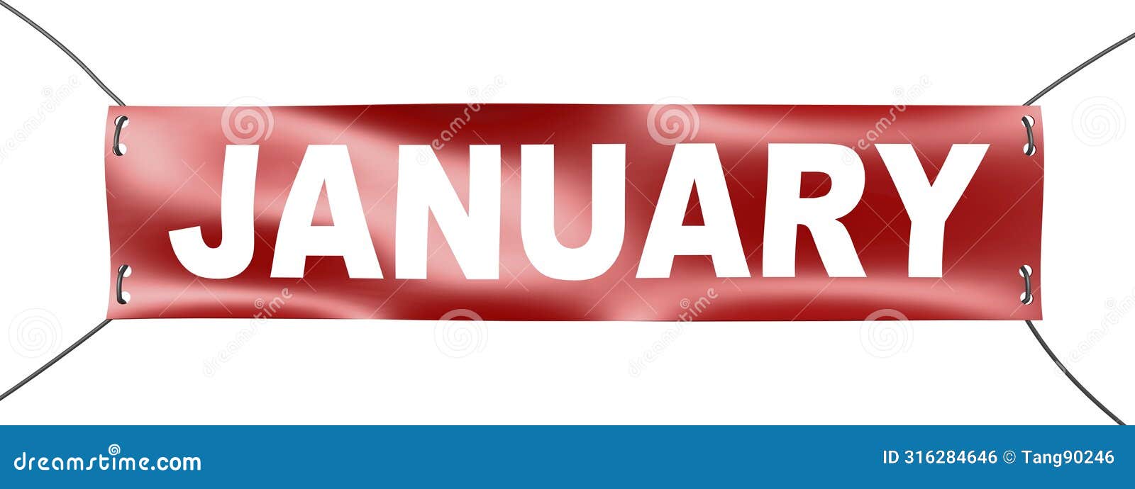 January word on red banner stock illustration. Illustration of ...