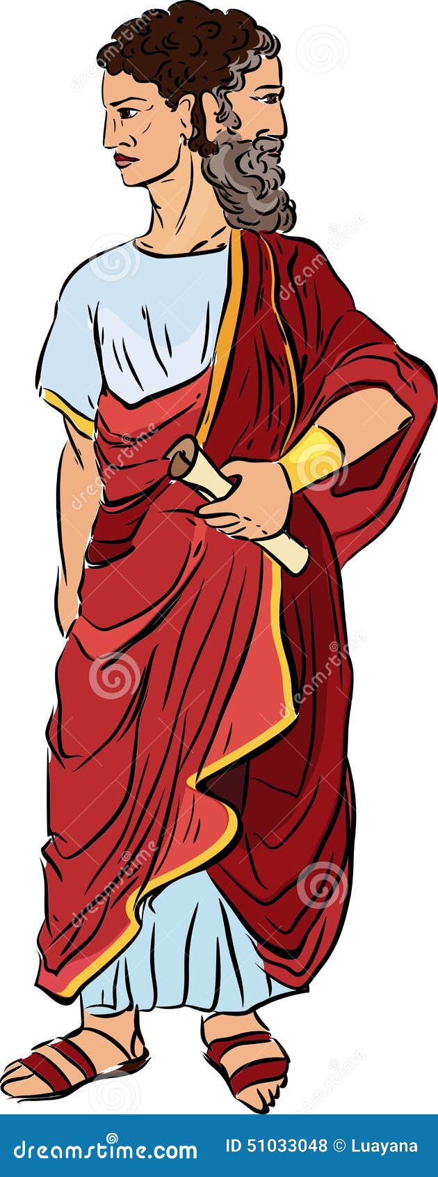 Janus stock vector. Illustration of draft, portrait, person - 51033048