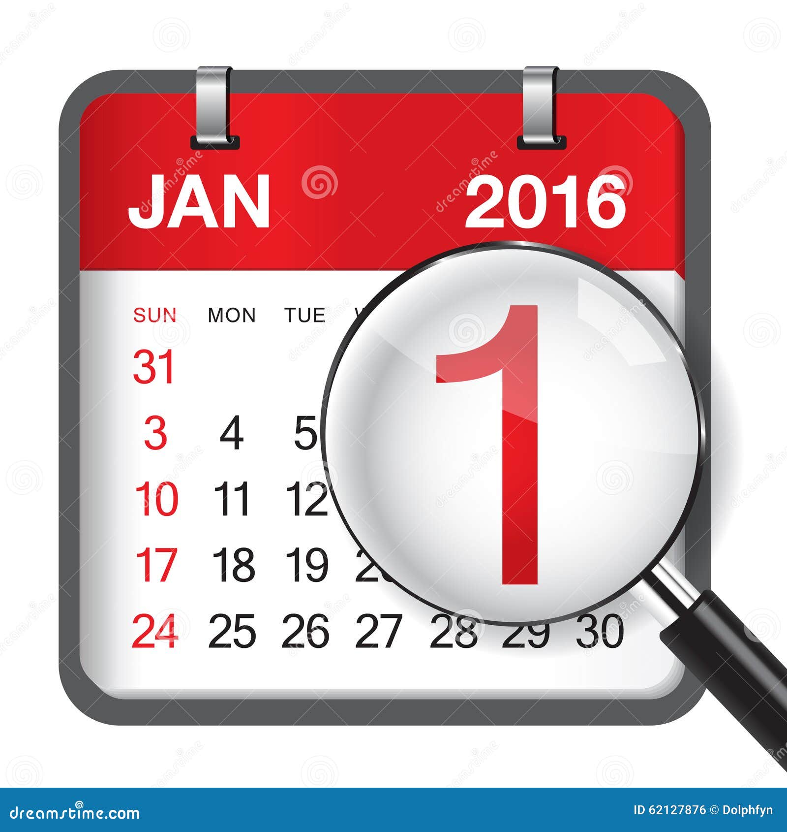 Janvier 2016 illustration stock. Illustration du mois - 62127876