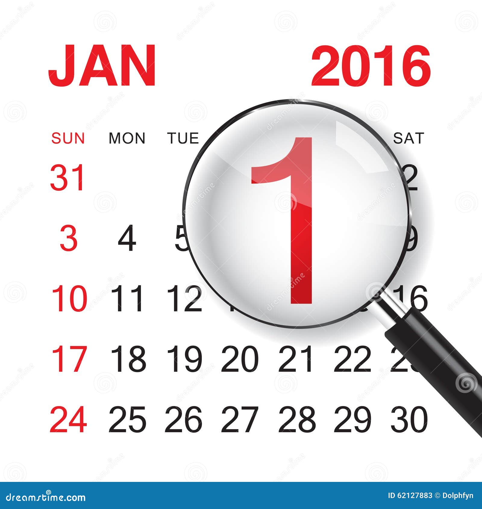 Janvier 2016 illustration stock. Illustration du neuf - 62127883