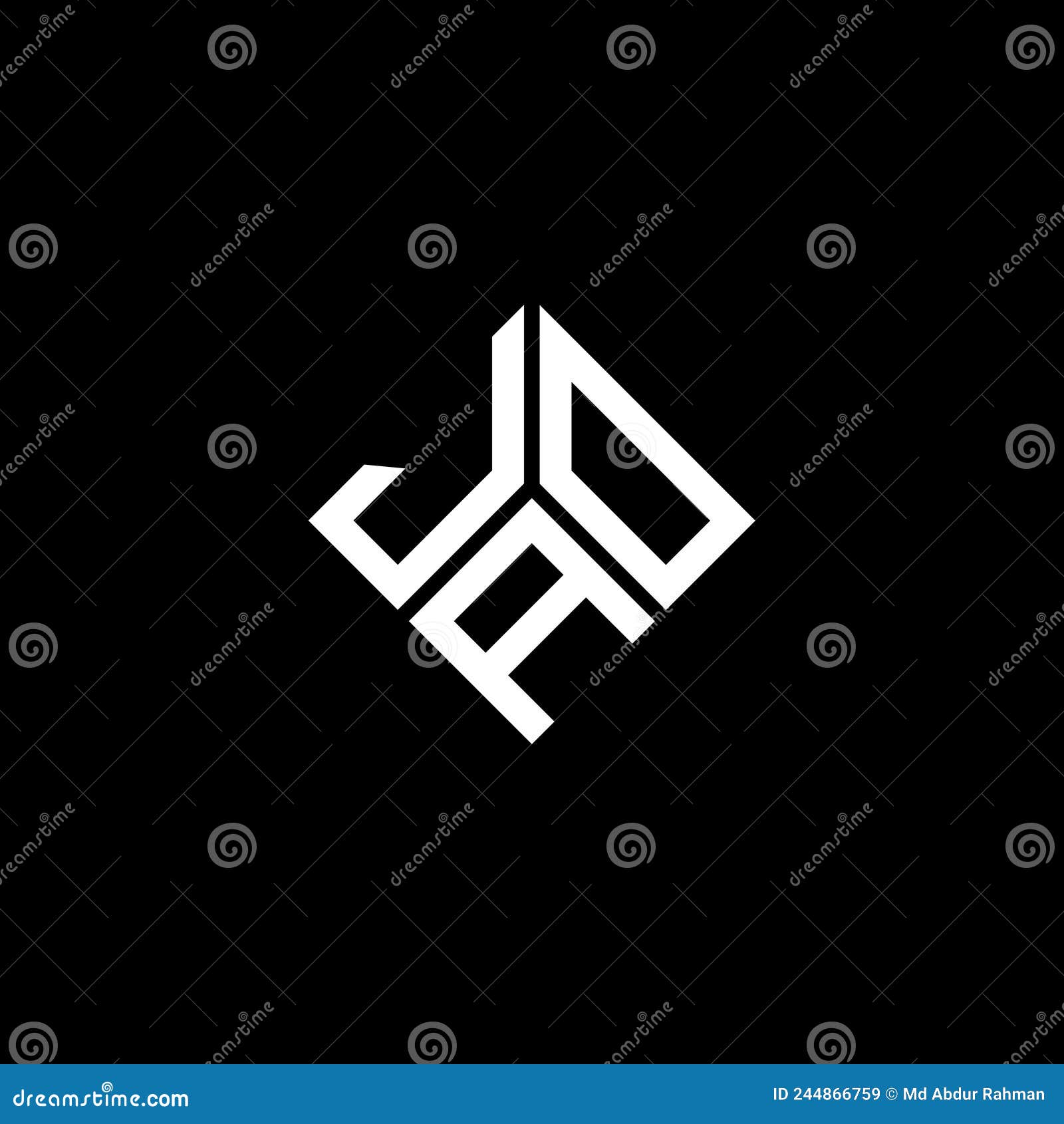 JAO Letter Logo Design on Black Background. JAO Creative Initials ...