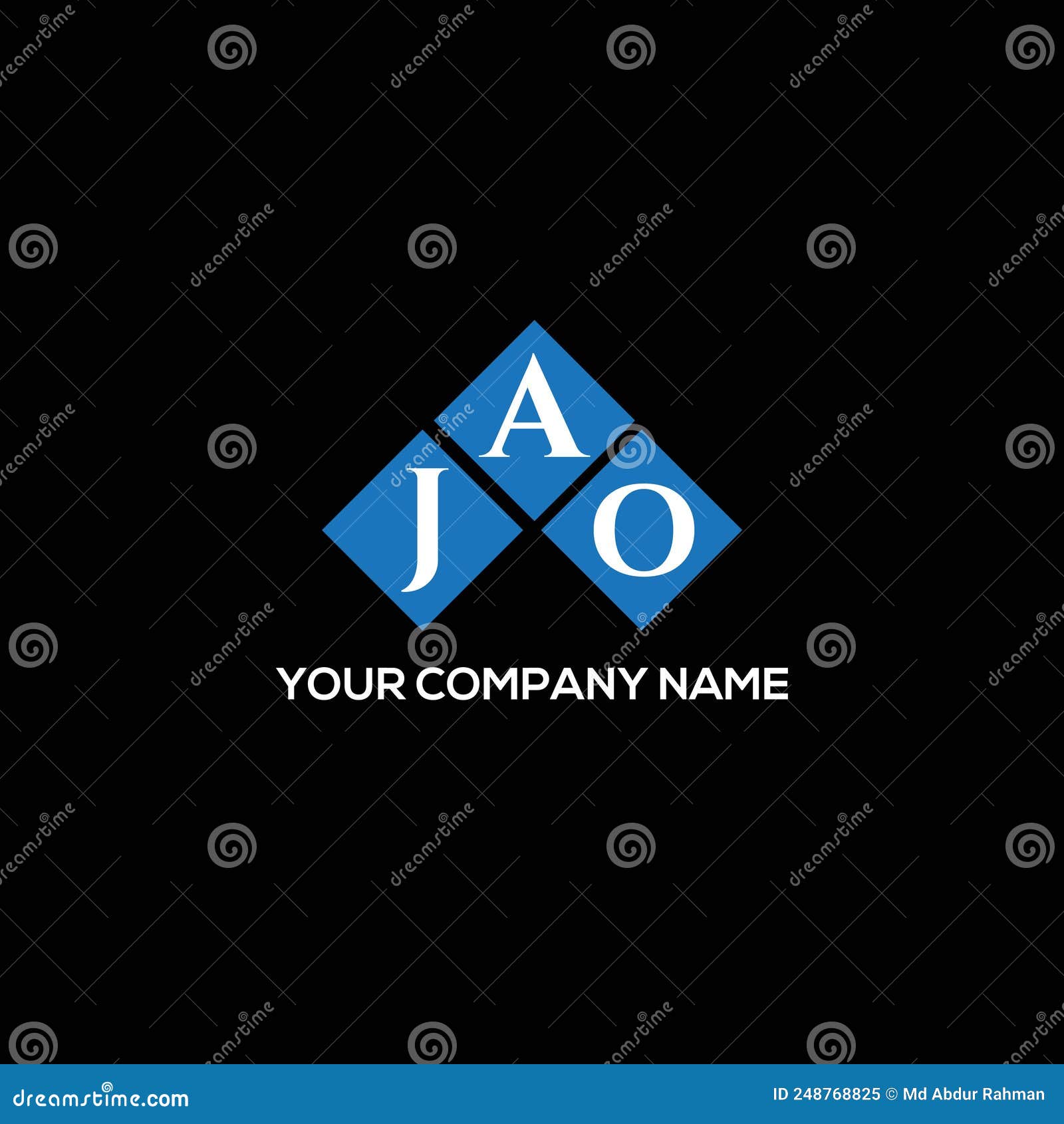 JAO Letter Logo Design On BLACK Background. JAO Creative Initials ...