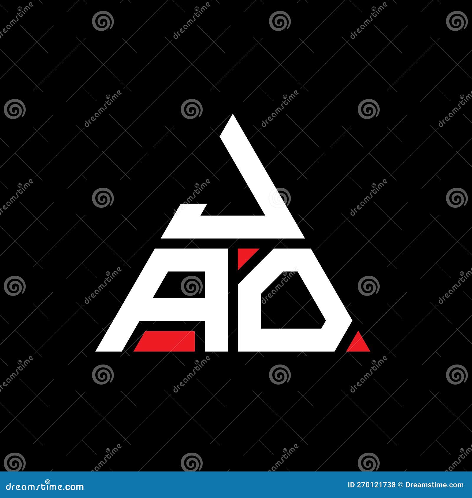 JAO Triangle Letter Logo Design with Triangle Shape. JAO Triangle Logo ...