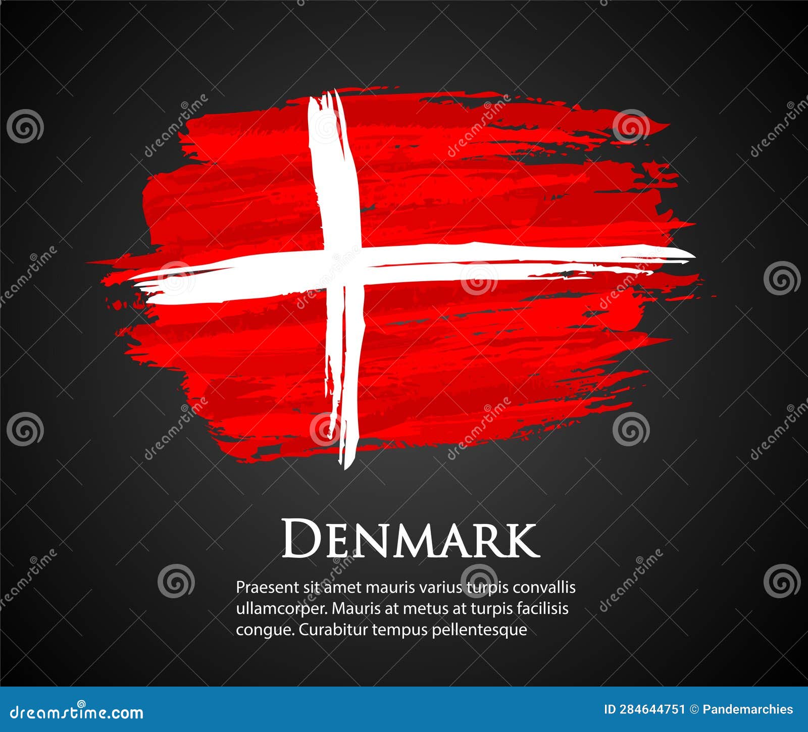 Vector Template Illustration Denmark Flag Europe Country Red White ...