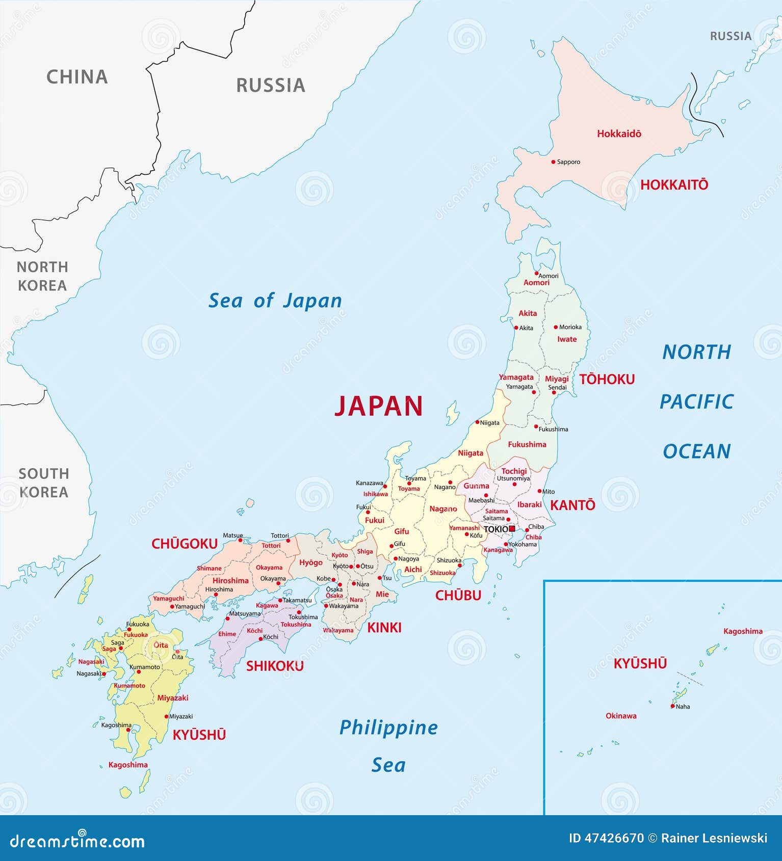 Japan administrative map stock vector. Illustration of osaka - 47426670 Japan administrative map stock vector. Illustration of osaka - 47426670