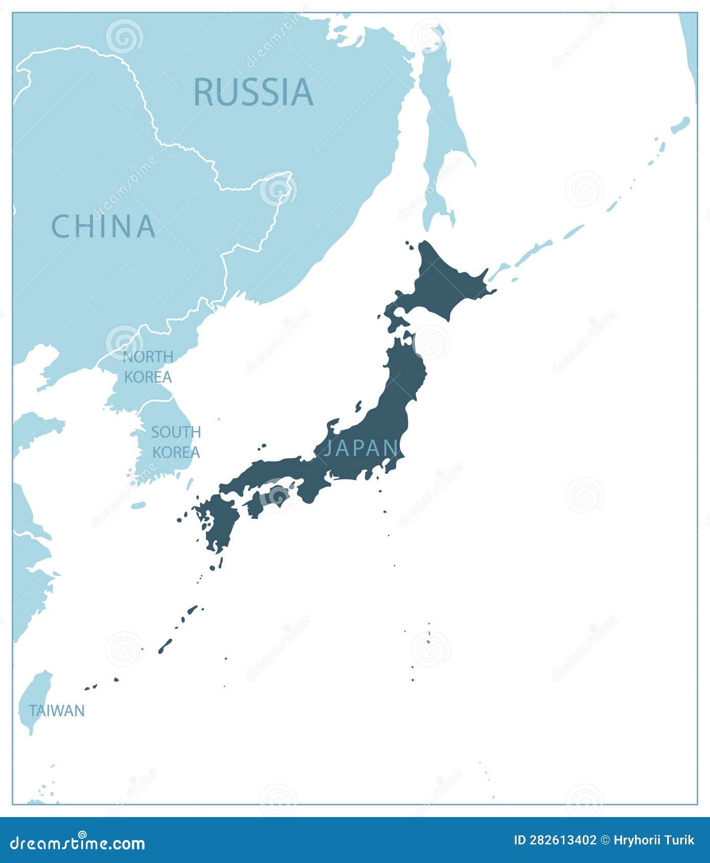 Japan Blue Low Poly Map With Capital Tokyo Vector Illustration ...