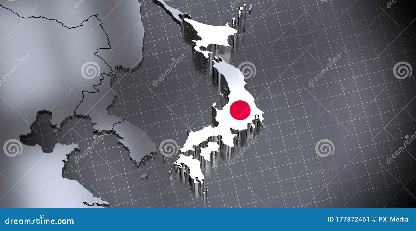 Japan Map With Borders Of The Regions. Detailed Vector Illustration Of ...