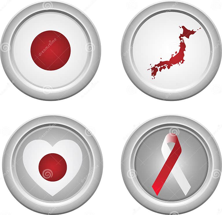 Japan Buttons stock vector. Illustration of banner, national - 10115486