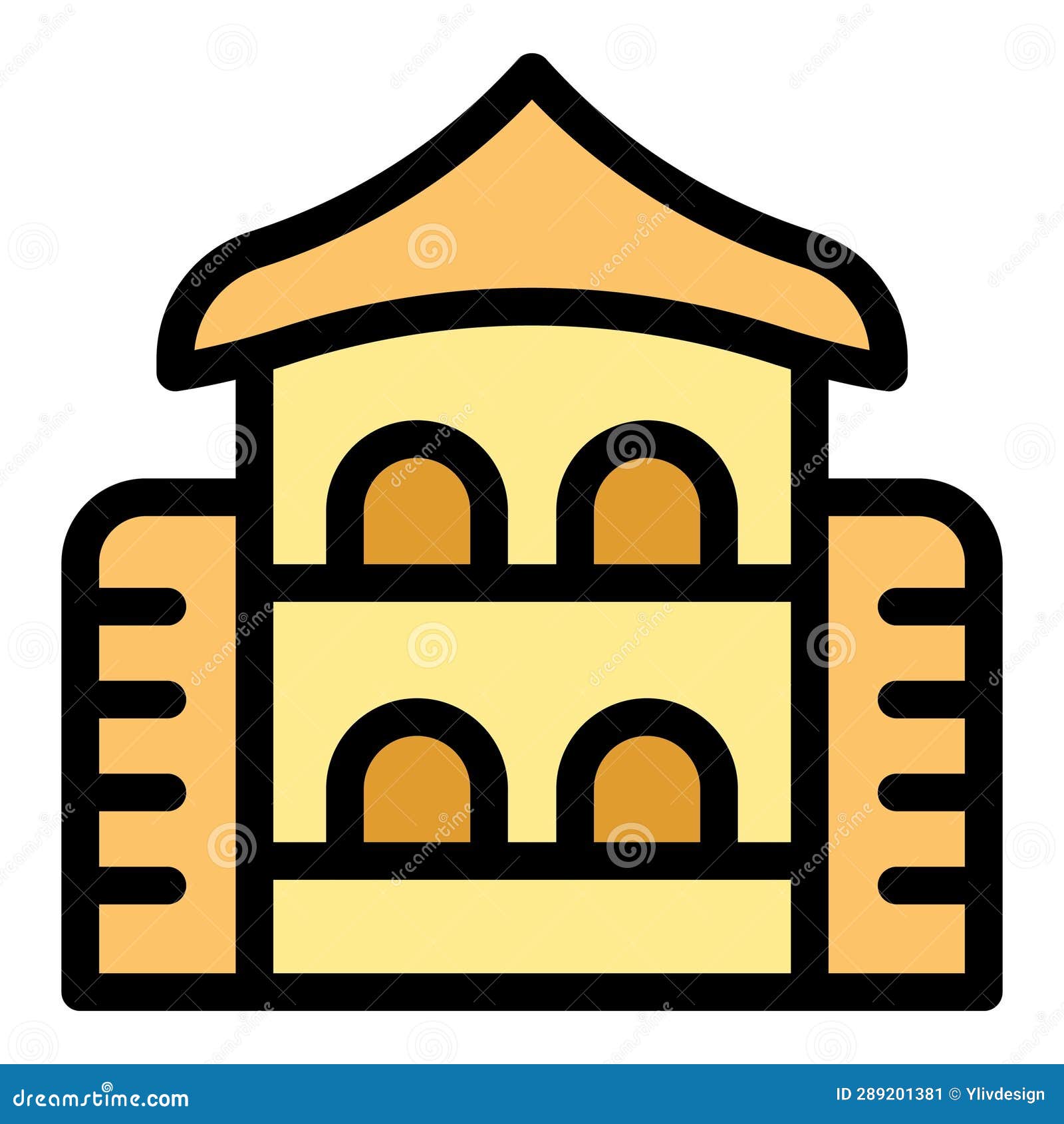 Japan Castle Icon Vector Flat Stock Vector - Illustration of shinto ...