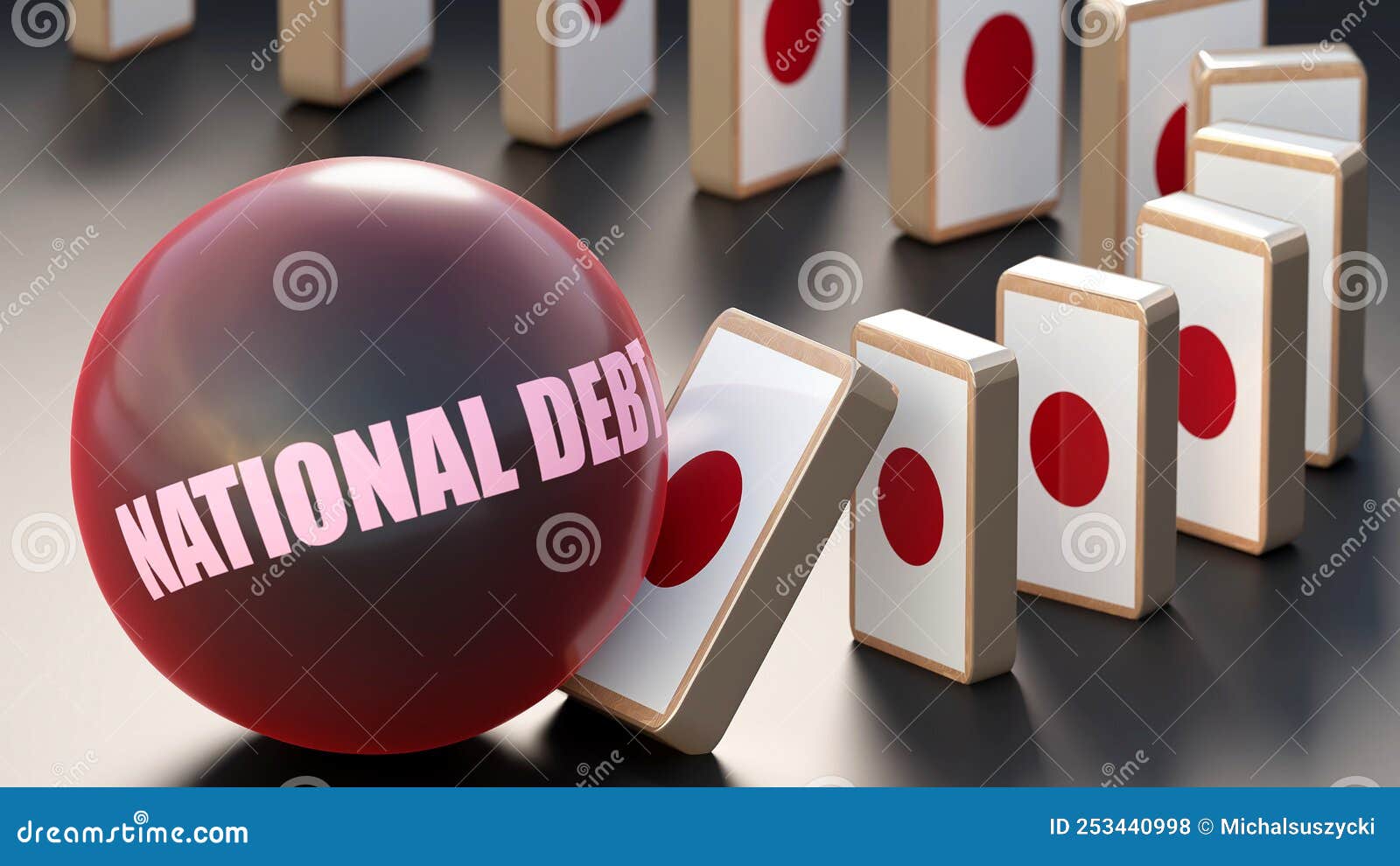 Japan Causing Decline of National Debt Stock Photo - Image of fall ...