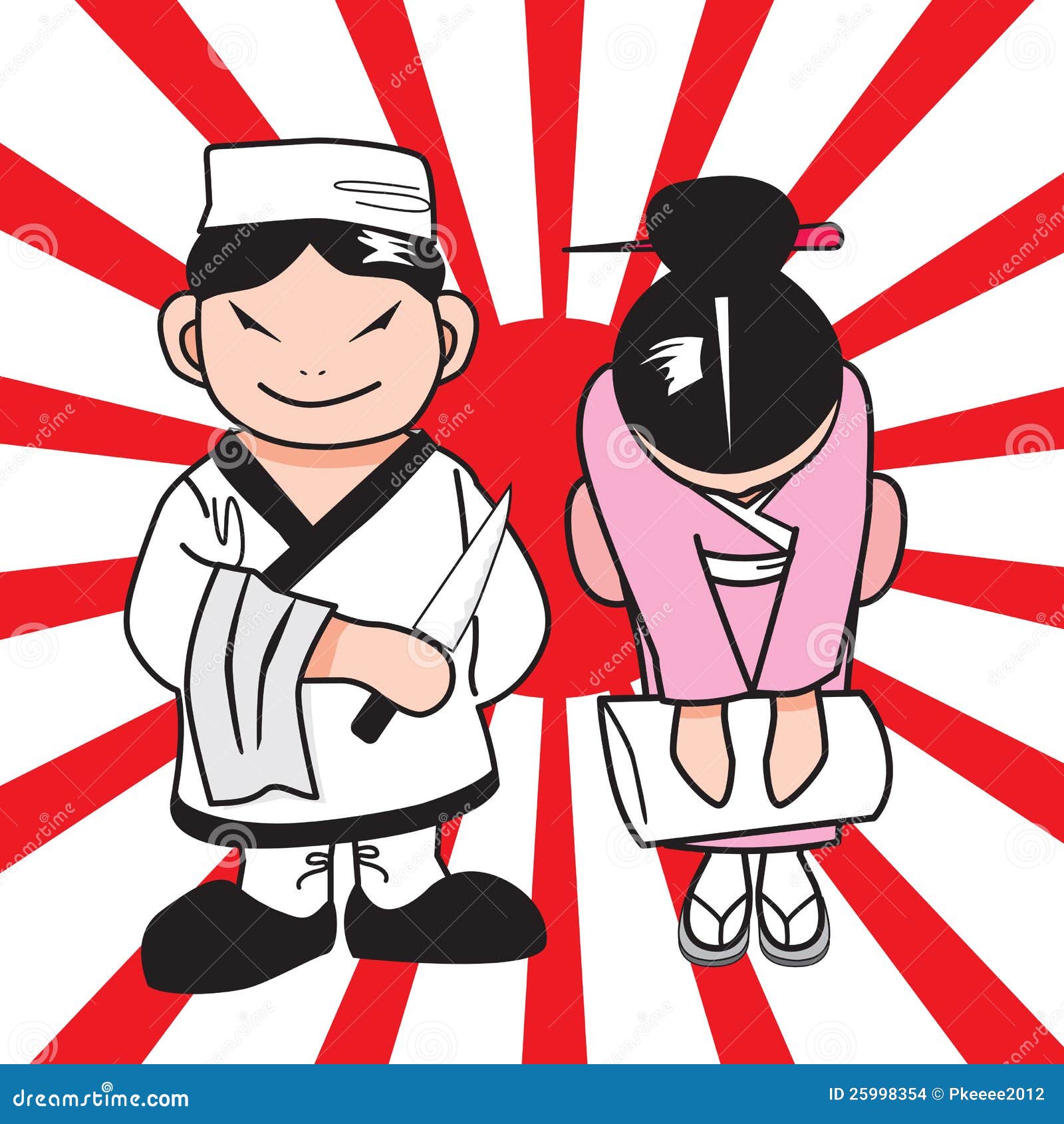 Japan Chef With Cartoon Style Vector Illustration | CartoonDealer.com ...