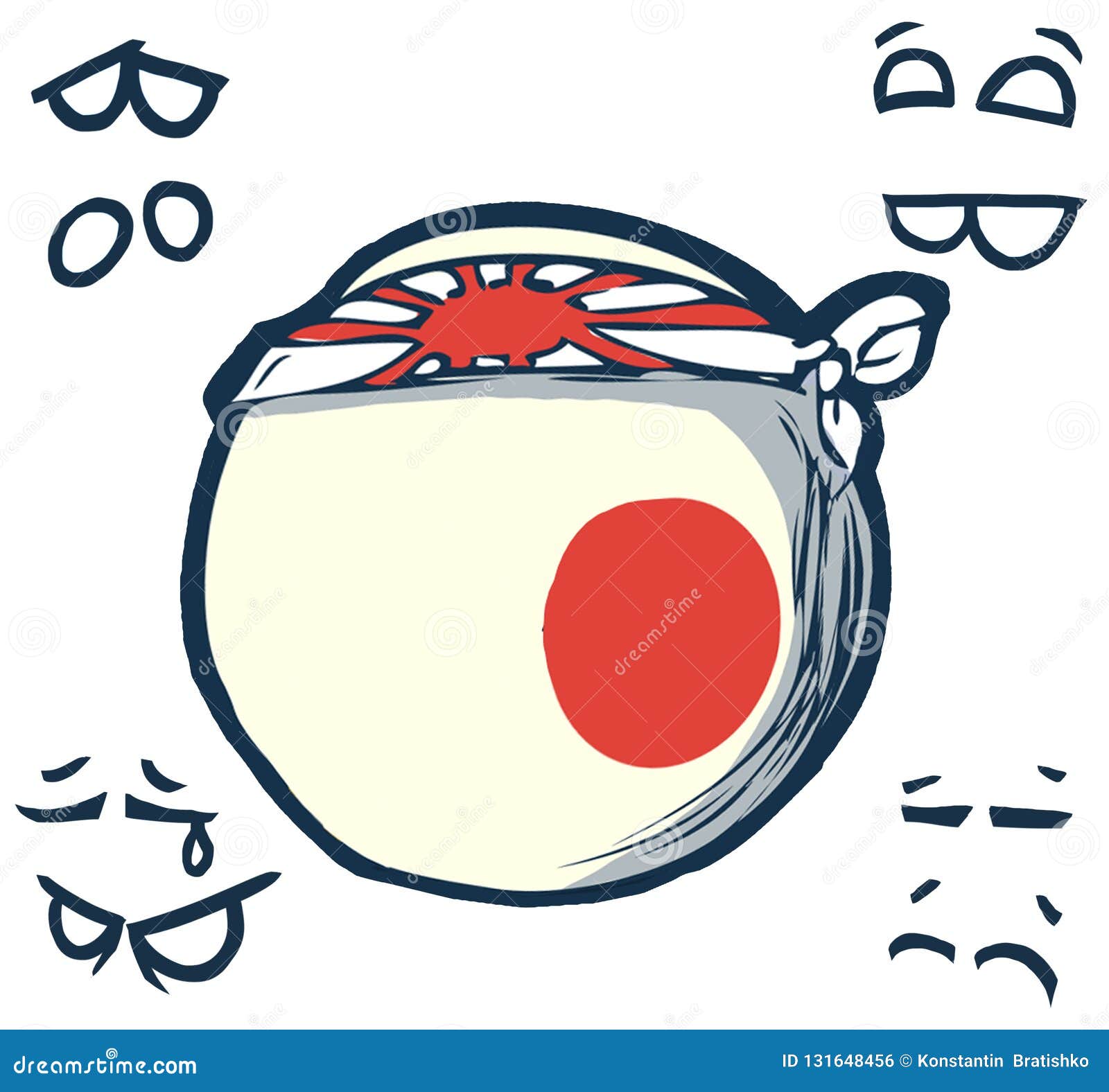 Japan country ball stock vector. Illustration of normal - 131648456