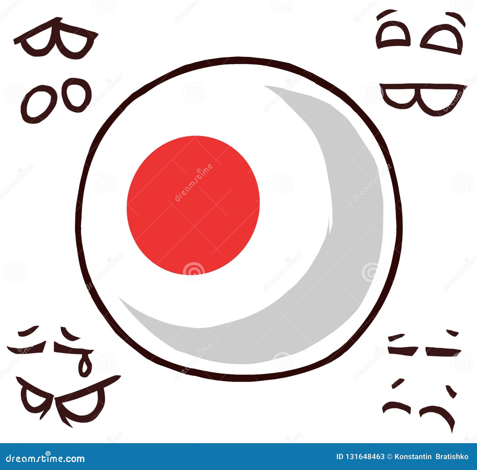 Japan country ball stock vector. Illustration of happy - 131648463