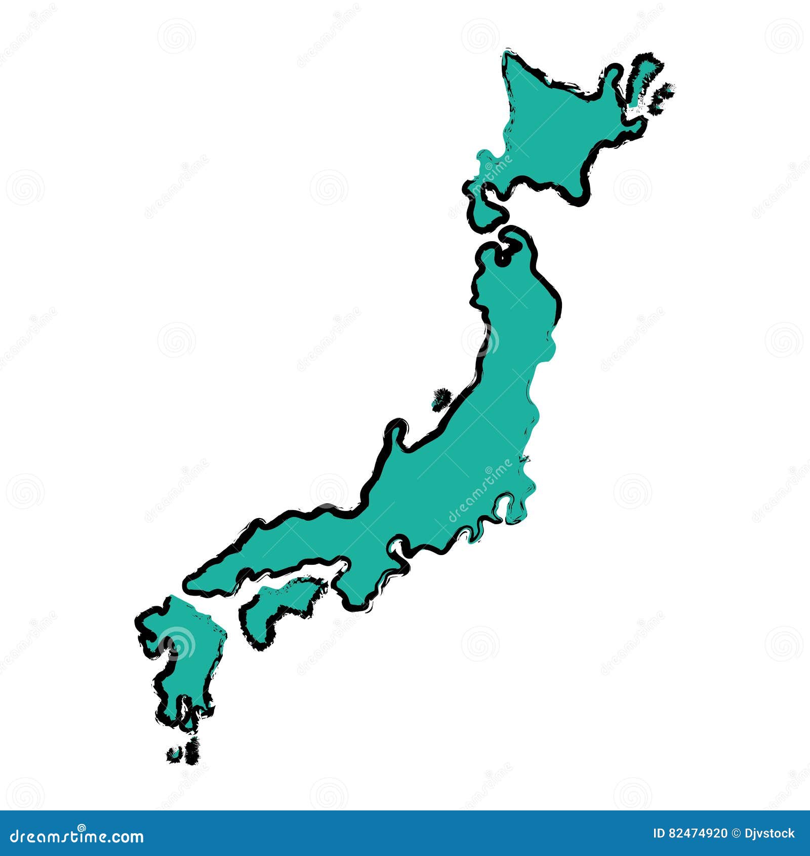 Japan country map stock illustration. Illustration of cartography ...