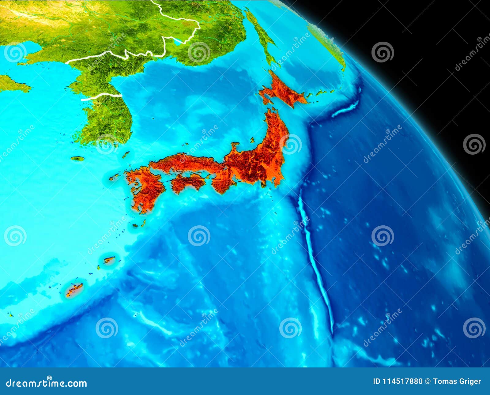 Japan on Earth stock illustration. Illustration of japan - 114517880