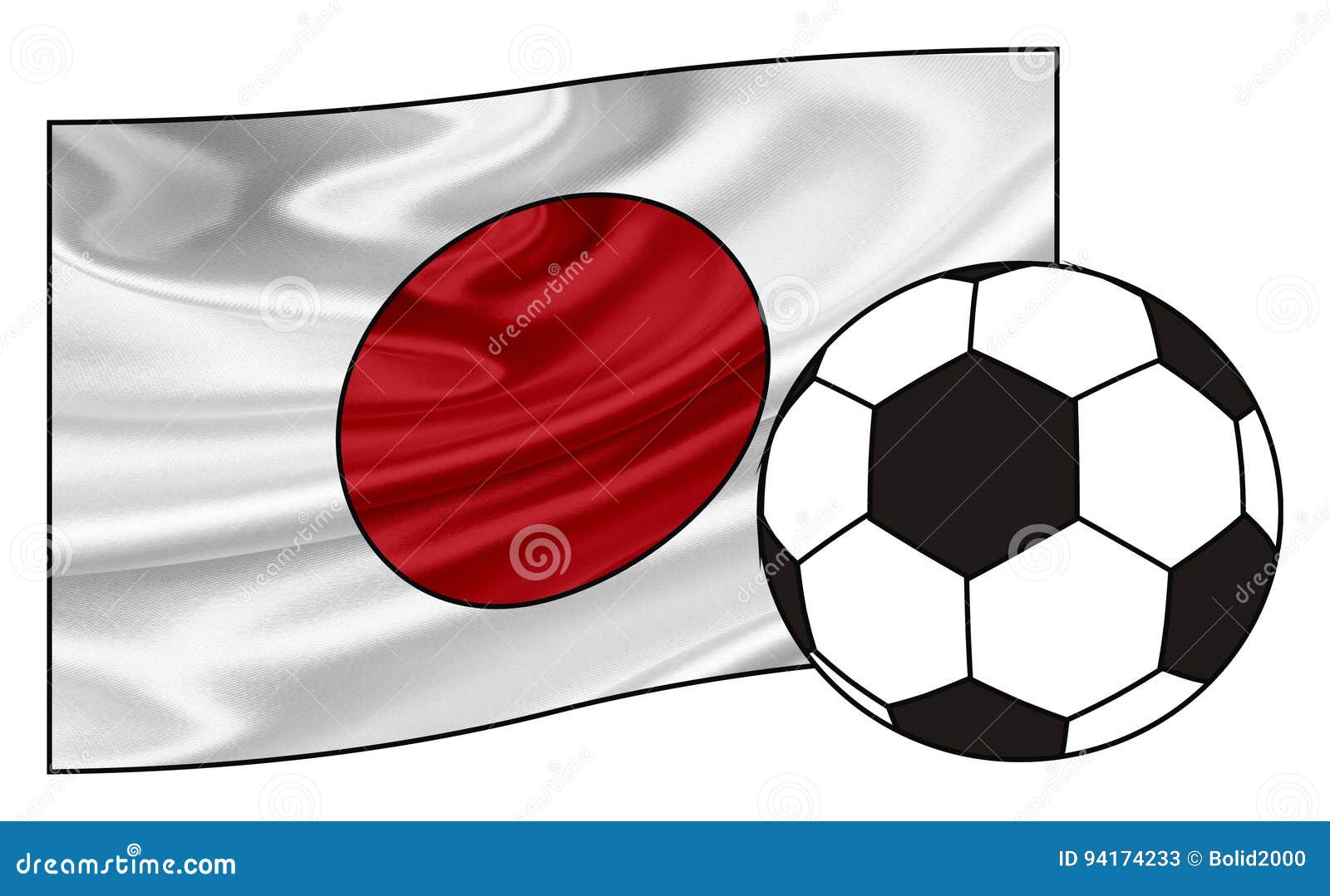 Japan flag and a ball stock illustration. Illustration of football ...