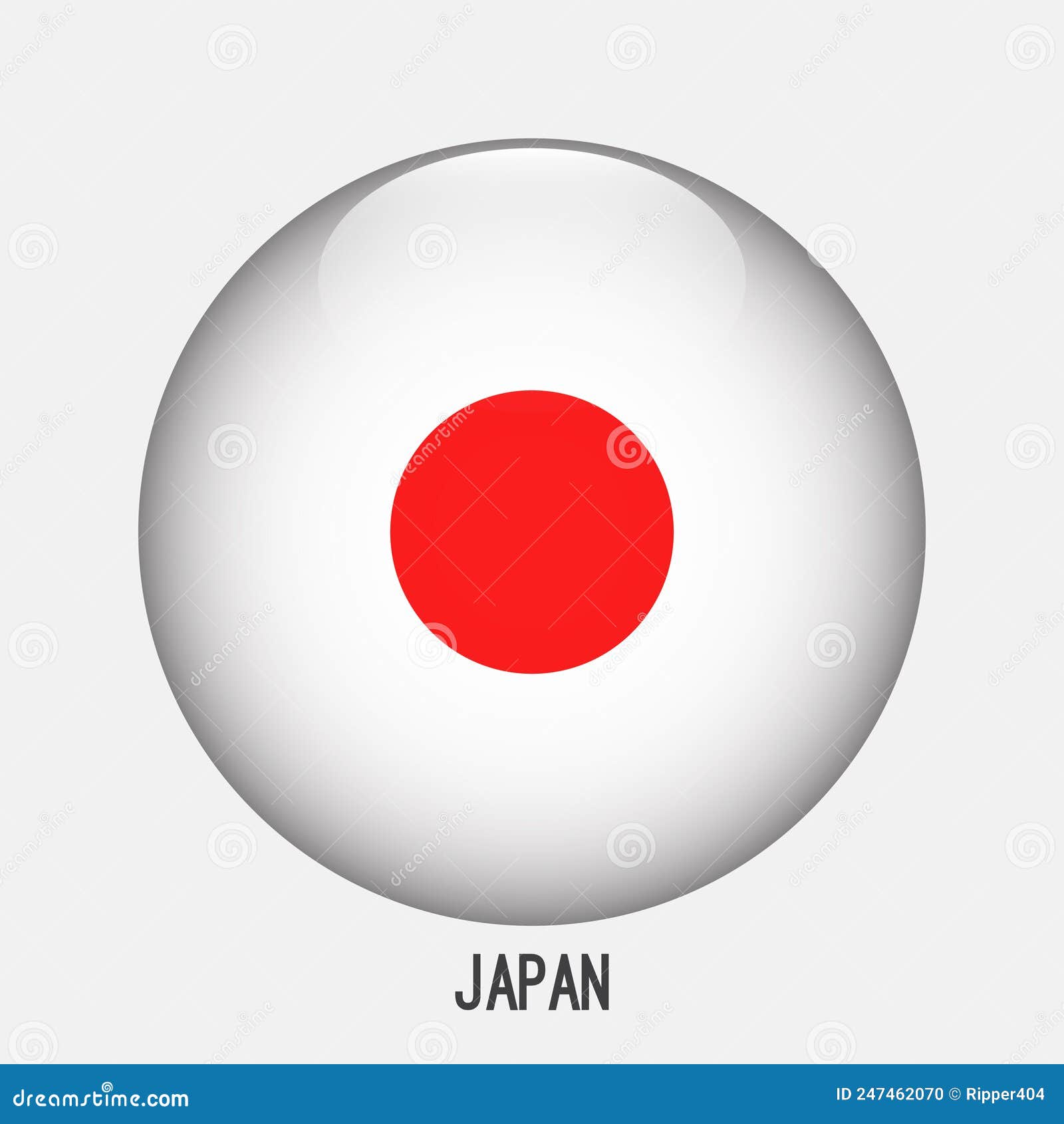 Japan Flag in Circle Shape. Stock Illustration - Illustration of asian ...