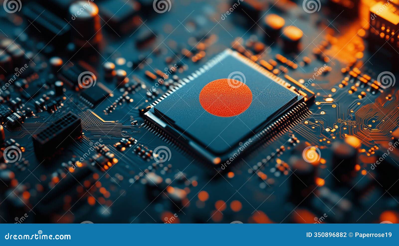 Japan Flag on a Cpu Central Processing Unit or Gpu Microchip Stock ...