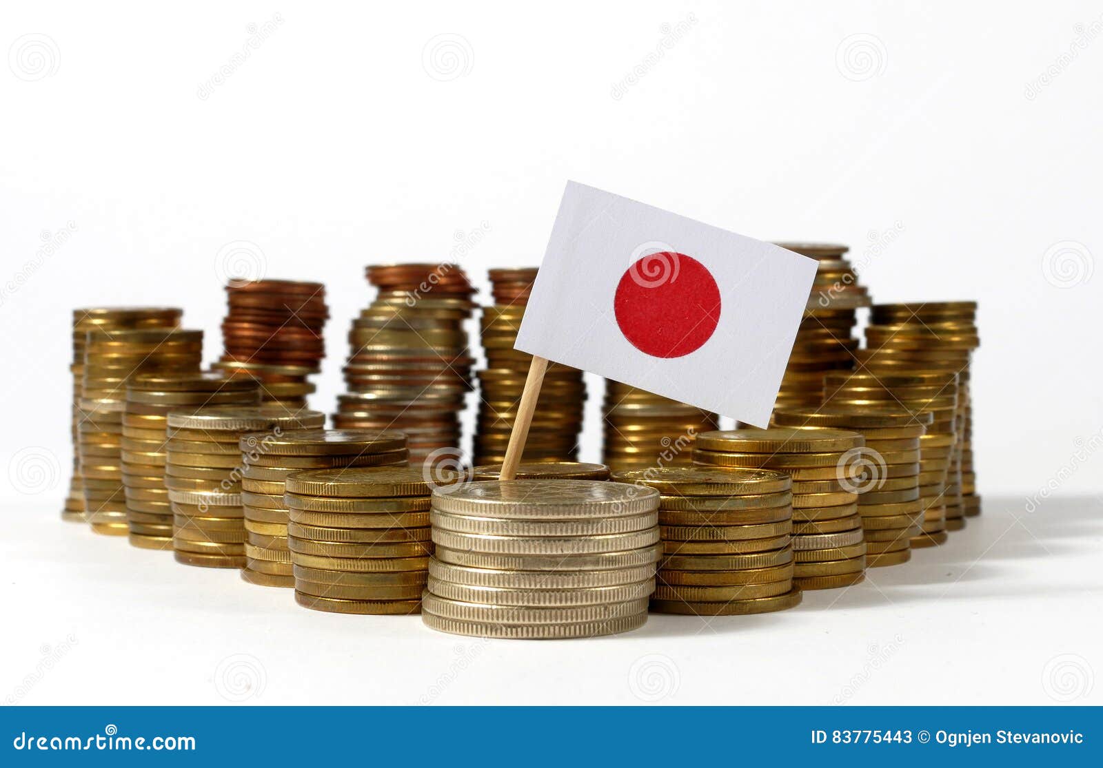 Japan Flag Stack Money Coins Stock Photos - Free & Royalty-Free Stock ...