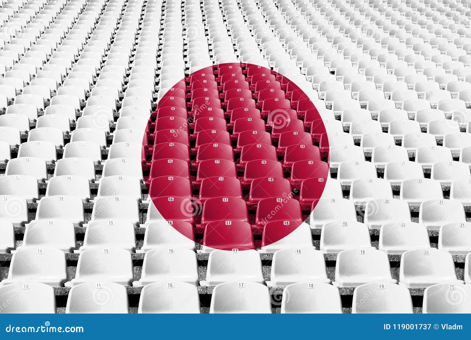 Japan Flag Stadium Seats, Japan Flag Stock Illustration - Illustration ...