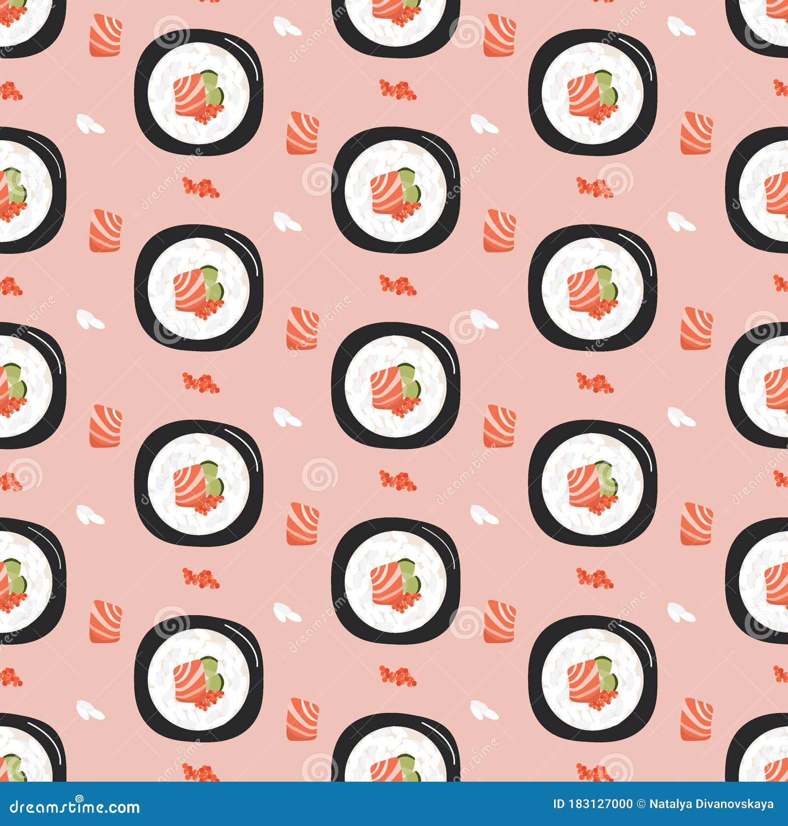 Vector Japan Food Pattern for Delivery Stock Vector - Illustration of ...