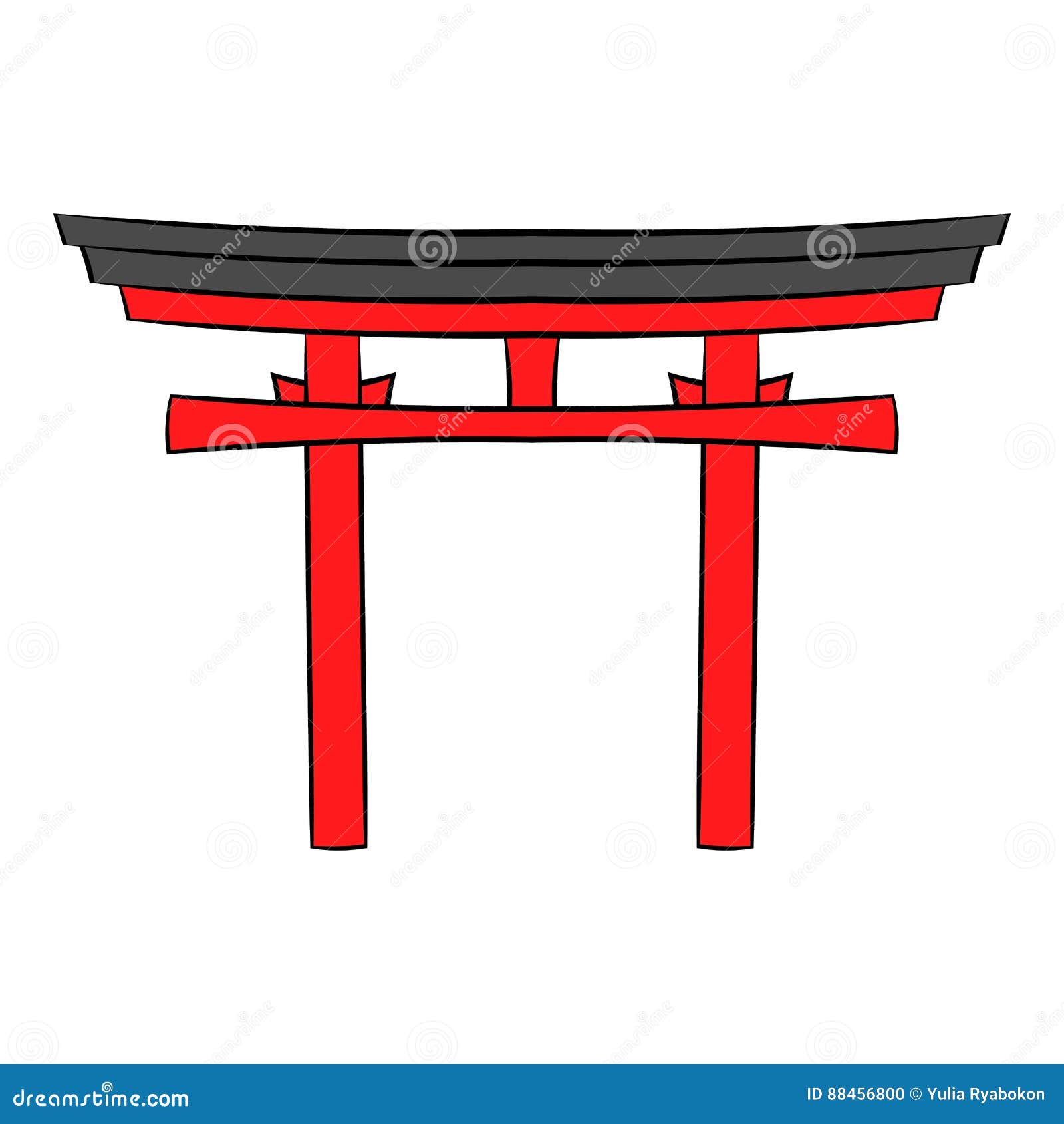 Japan gate icon cartoon stock vector. Illustration of cartoon - 88456800