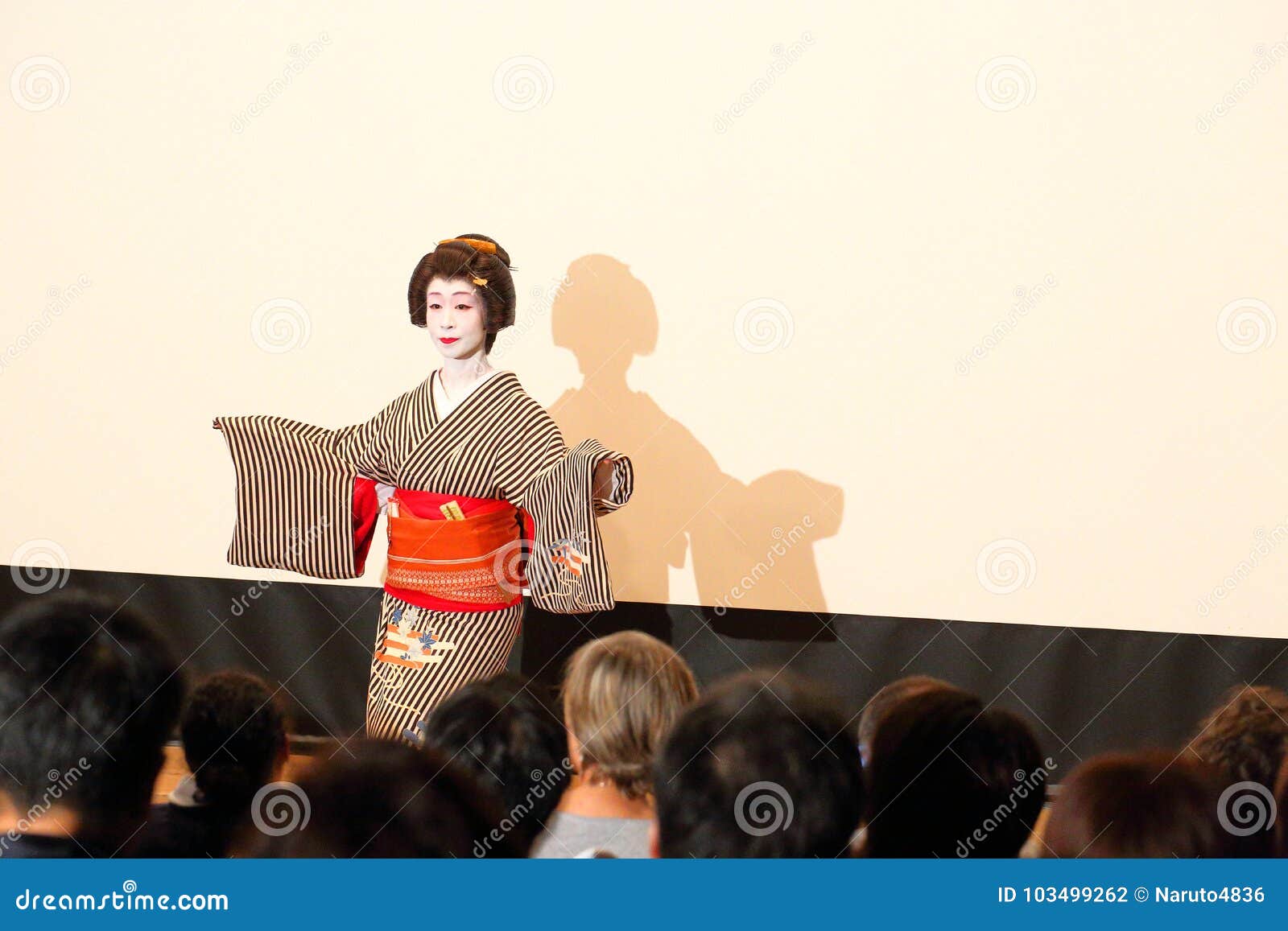 Japan: Geisha Performance on Stage Editorial Photography - Image of ...