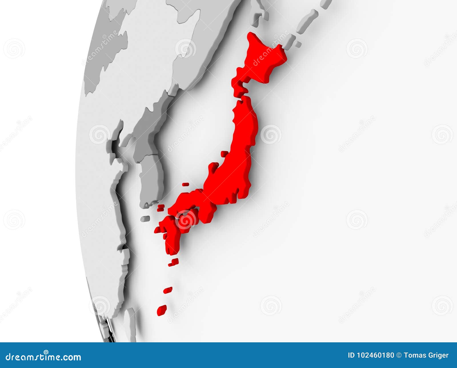 Japan on grey globe stock illustration. Illustration of grey - 102460180