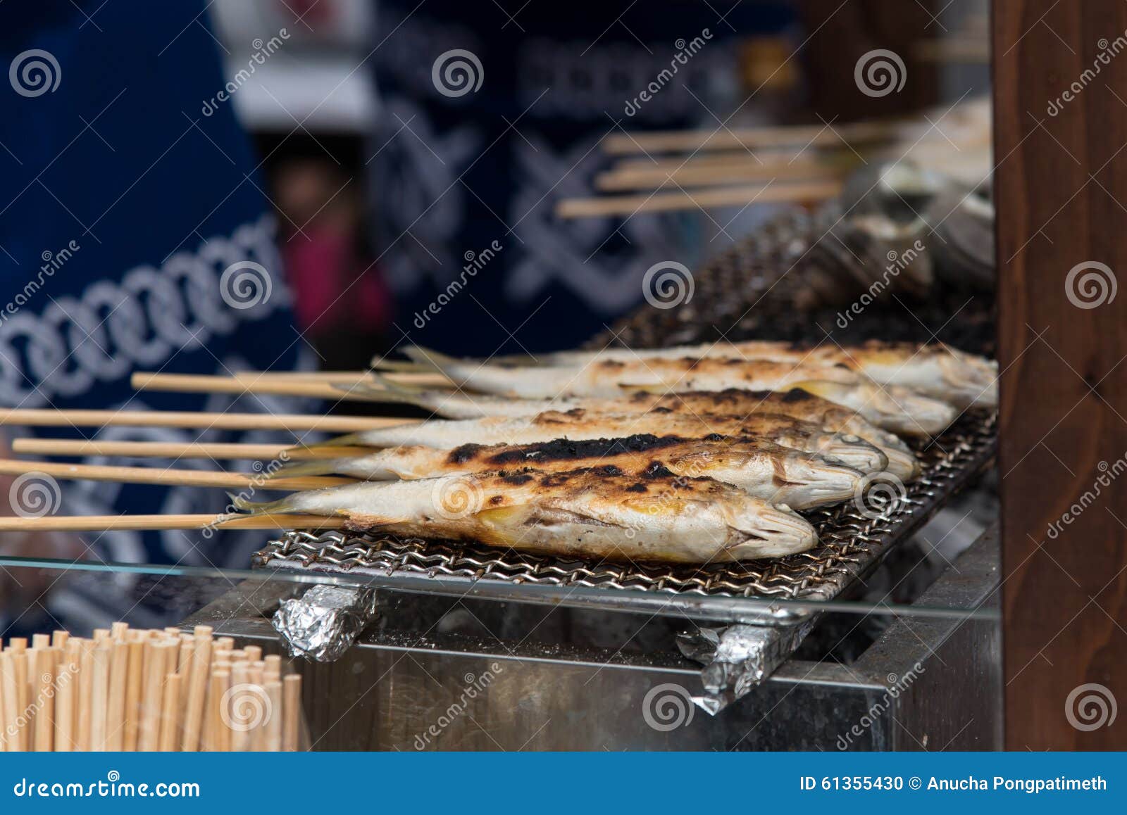 Japan grill fish stock photo. Image of flame, fire, fresh - 61355430