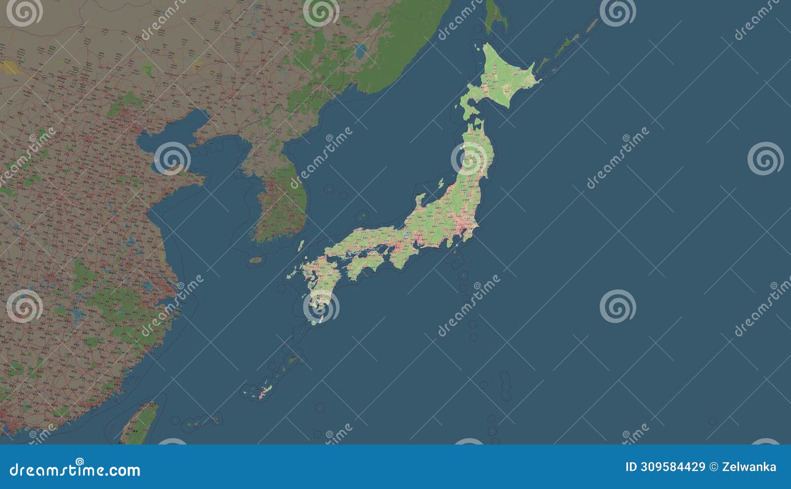 Japan Highlighted. Topo Standard Stock Illustration - Illustration of ...
