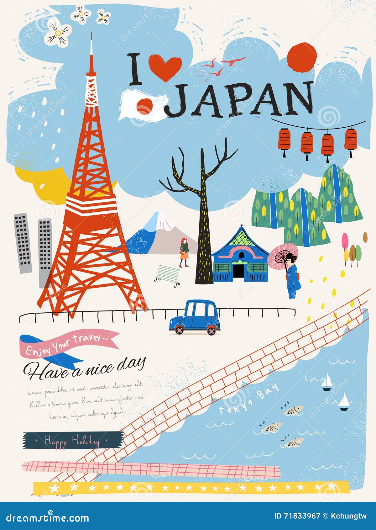 Japan impression poster stock illustration. Illustration of japan ...