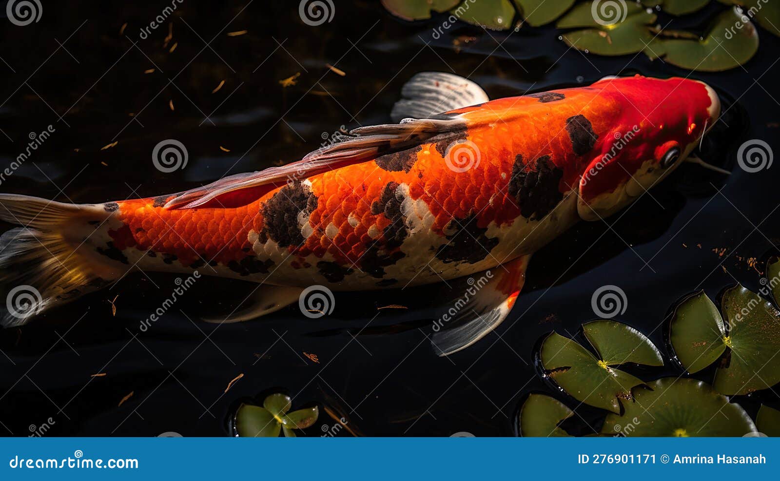 Japan Koi Carp in Koi Pond. Generative Ai Stock Illustration ...