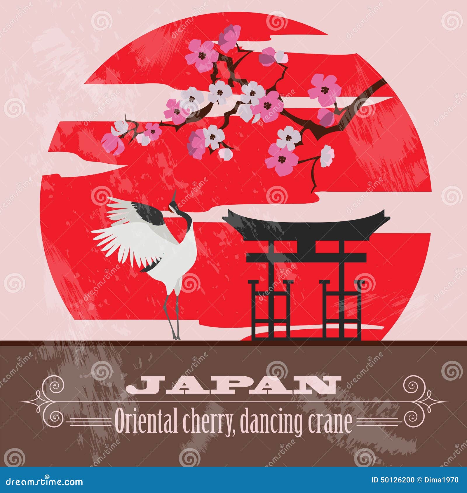 Japan Landmarks. Retro Styled Image Stock Vector - Illustration of ...