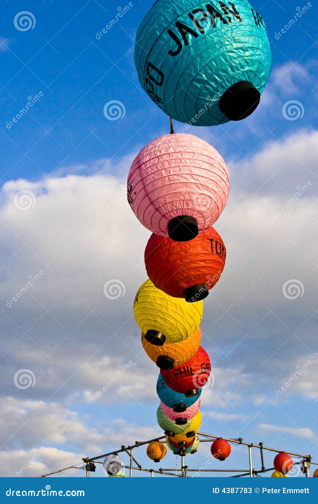 Japan light Lanterns stock image. Image of strung, string - 4387783