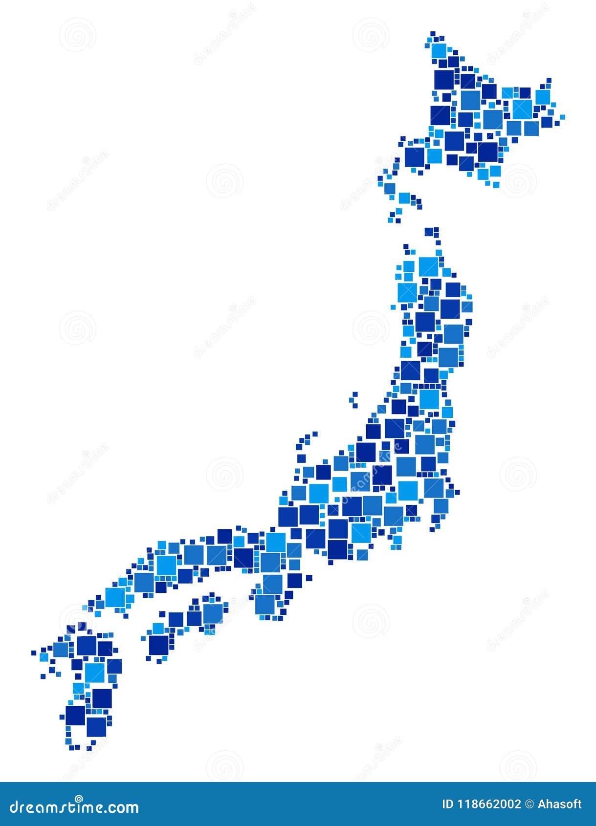 Japan Map Mosaic of Squares Stock Vector - Illustration of geographical ...