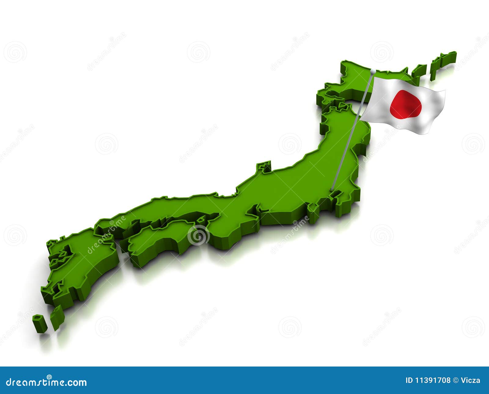 Japan - Map and Flag stock illustration. Illustration of render - 11391708