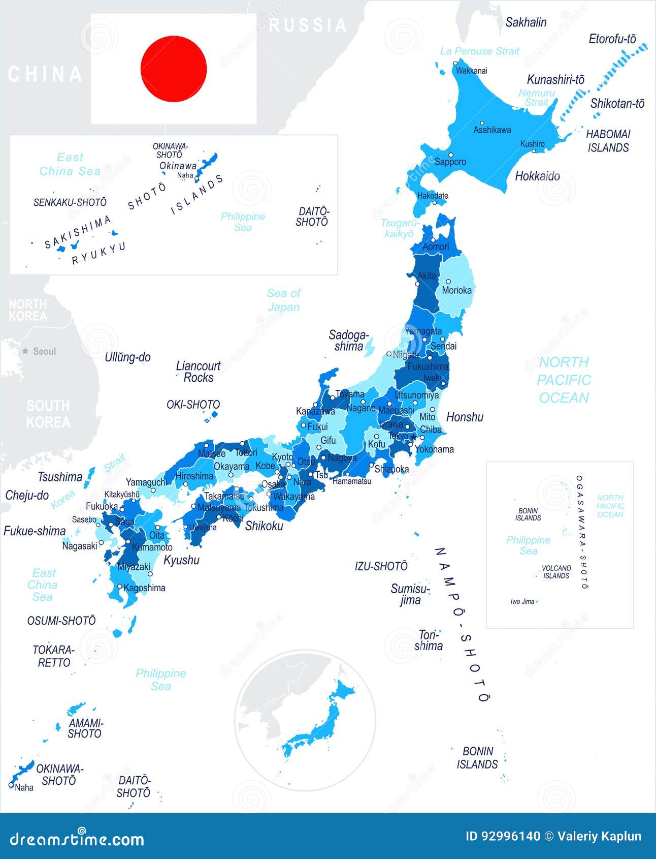 Japan - Map and Flag - Illustration Stock Illustration - Illustration ...