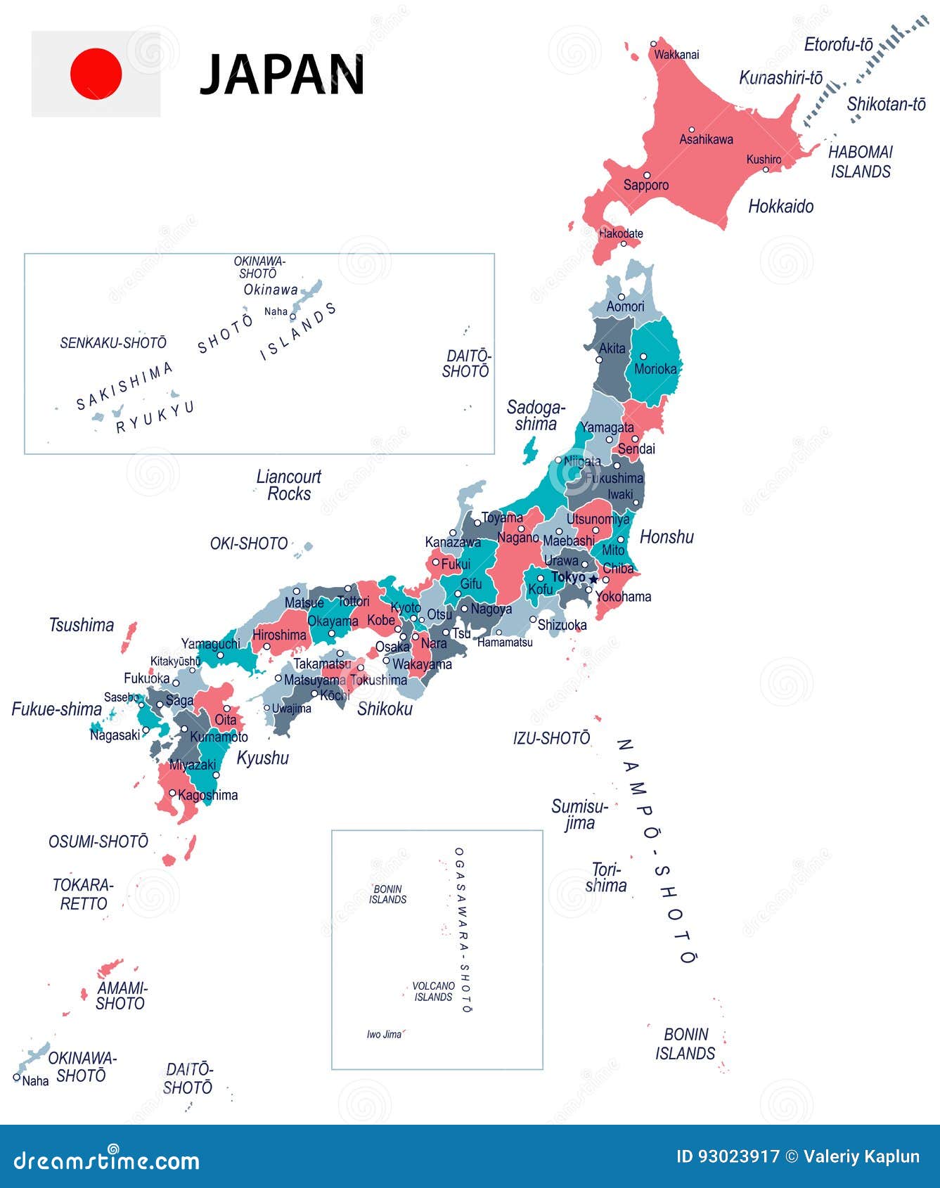 Japan - Map and Flag - Illustration Stock Illustration - Illustration ...