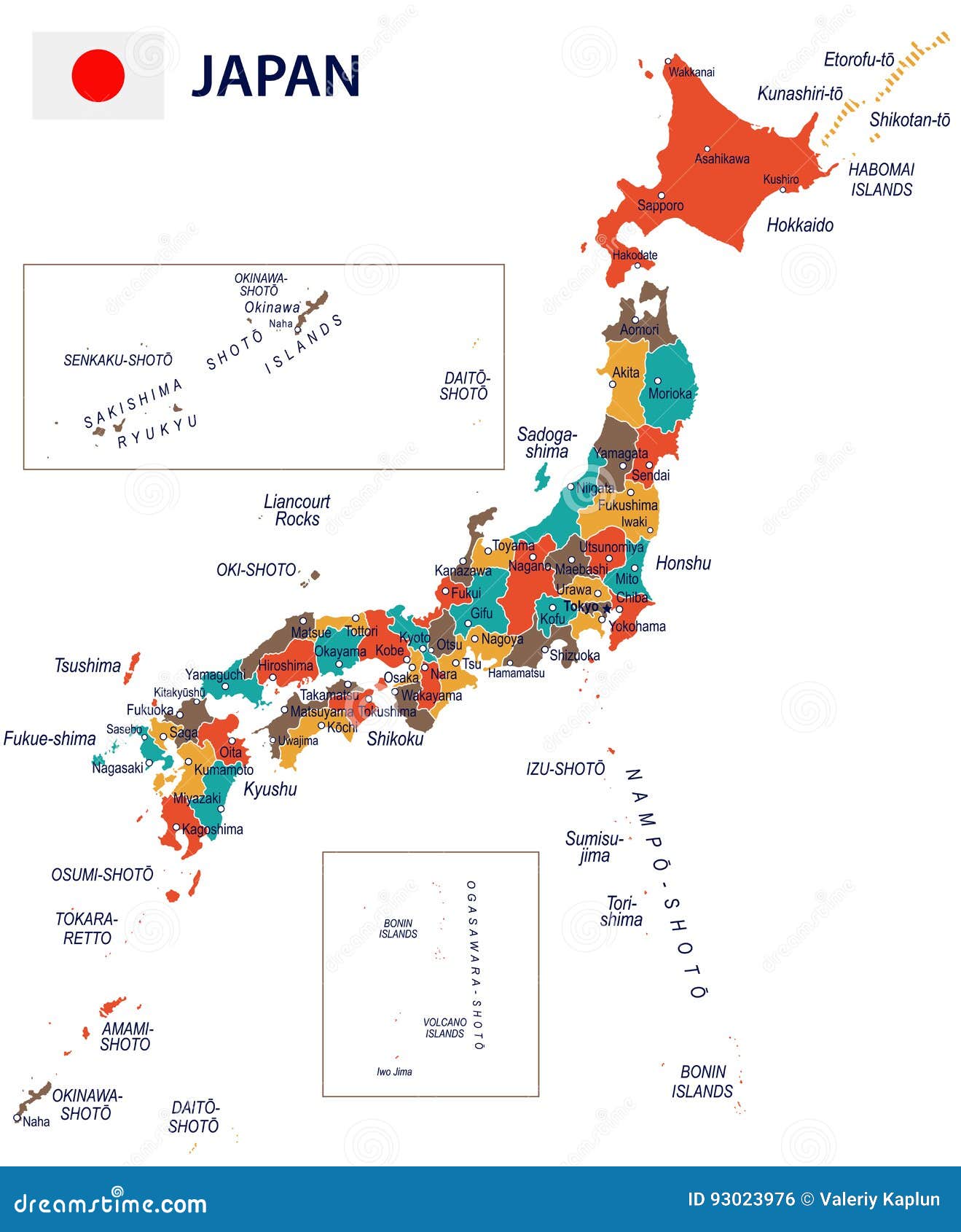 Japan - Map and Flag - Illustration Stock Illustration - Illustration ...