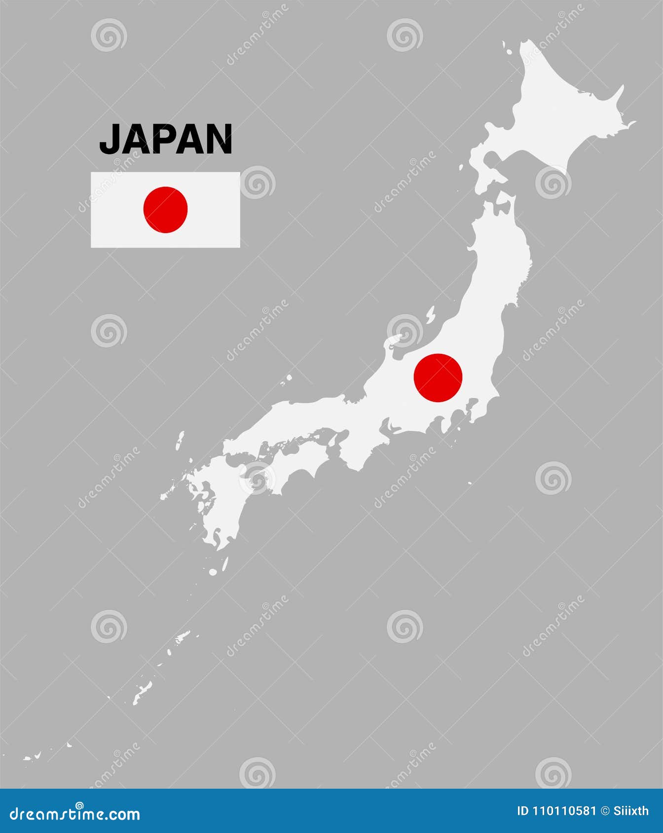 Japan Map with Flag Isolated Vector Eps10 Stock Vector - Illustration ...