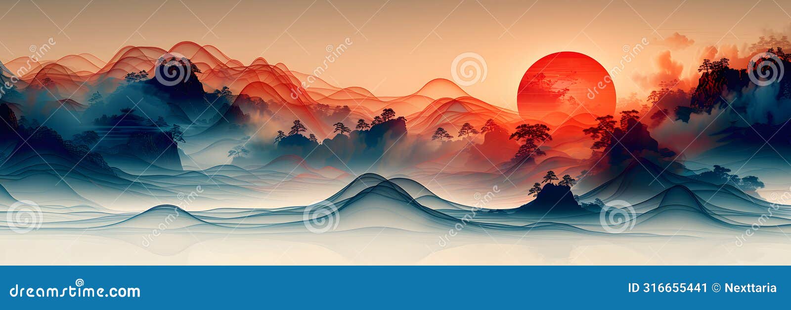Japan Map Illustration with Gradient Background - Unique Digital Art ...