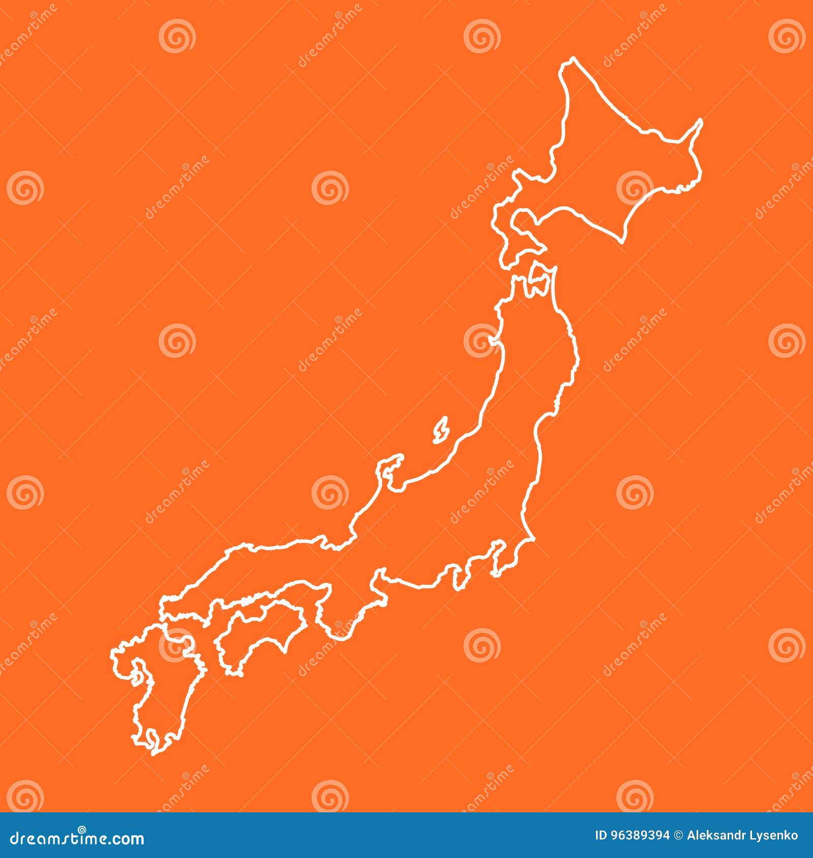 Japan Map in Line Style on Isolated Background. Vector Illustration ...
