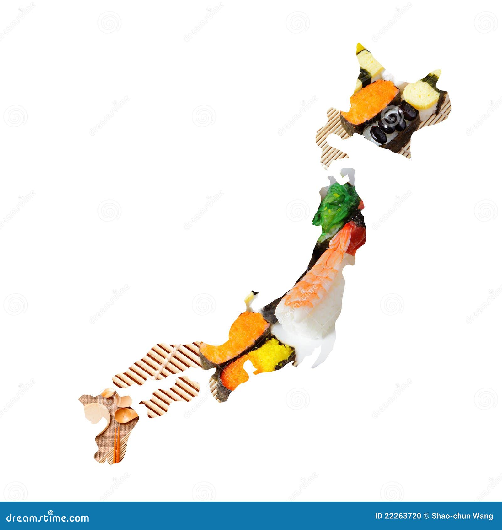 Japan Map Made By Delicious Sushi Stock Photo - Image: 22263720