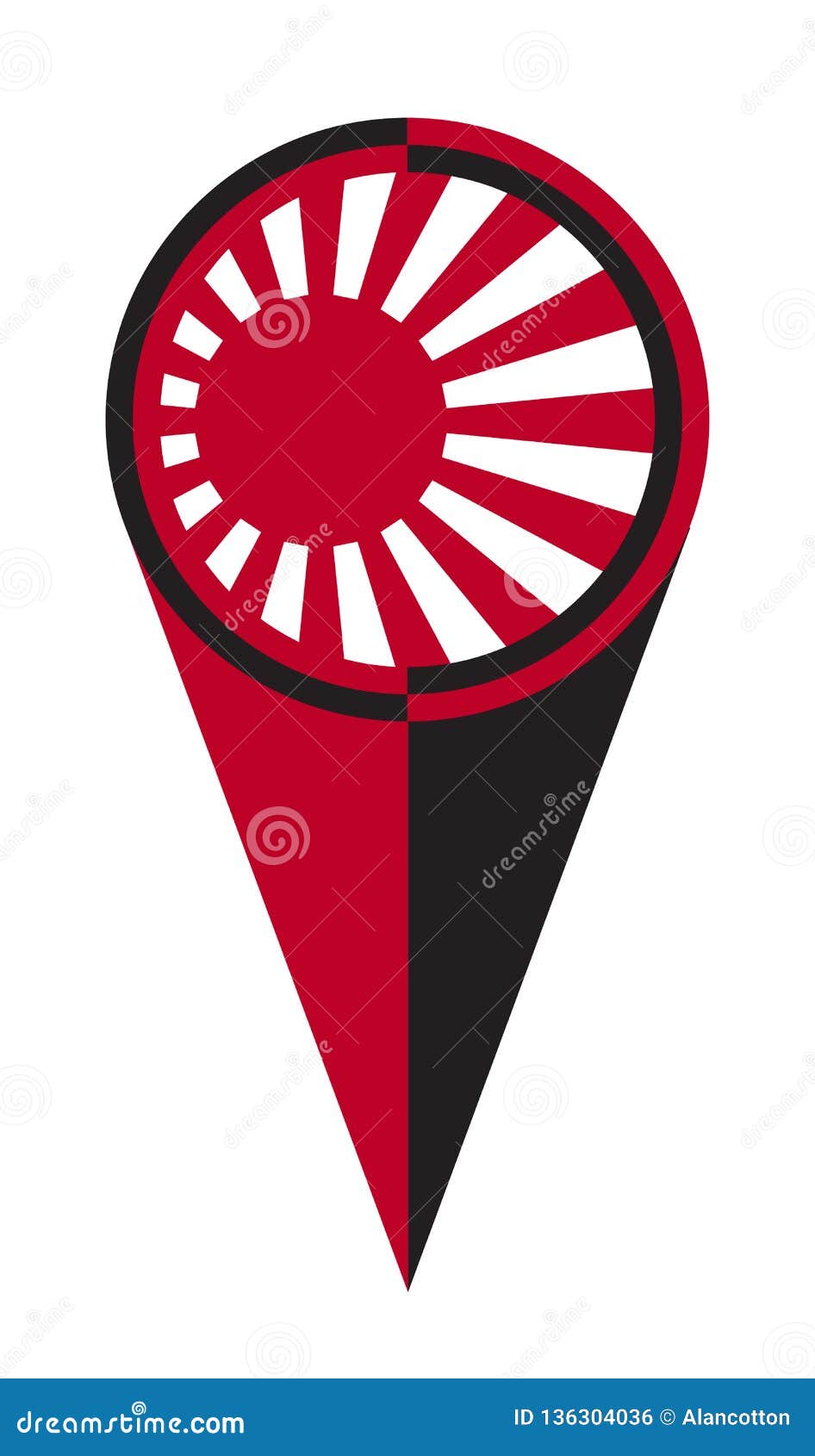 Japan Map Pointer Location Flag Stock Vector - Illustration of label ...