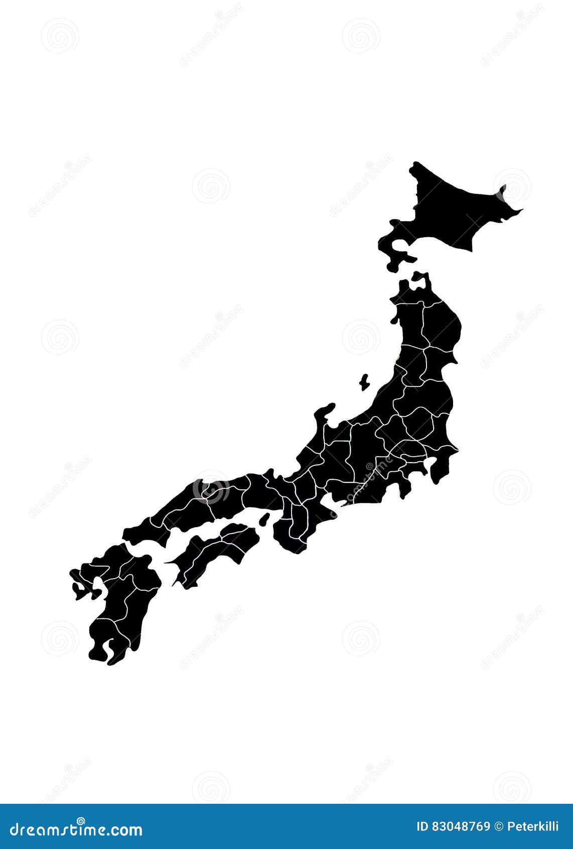 Japan Map stock illustration. Illustration of colored - 83048769