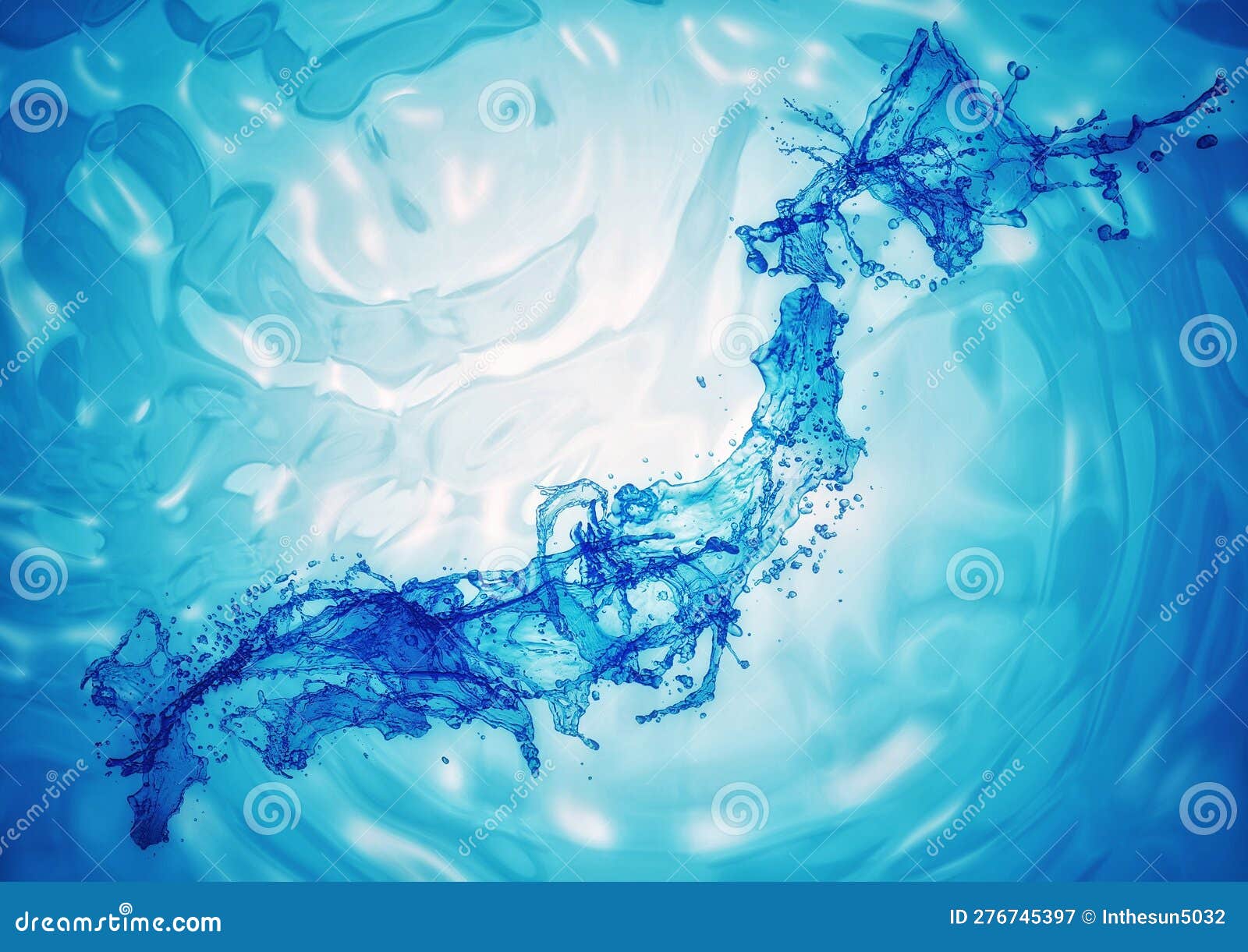 Japan Map Shape Splashes and Ripples Background Stock Illustration ...