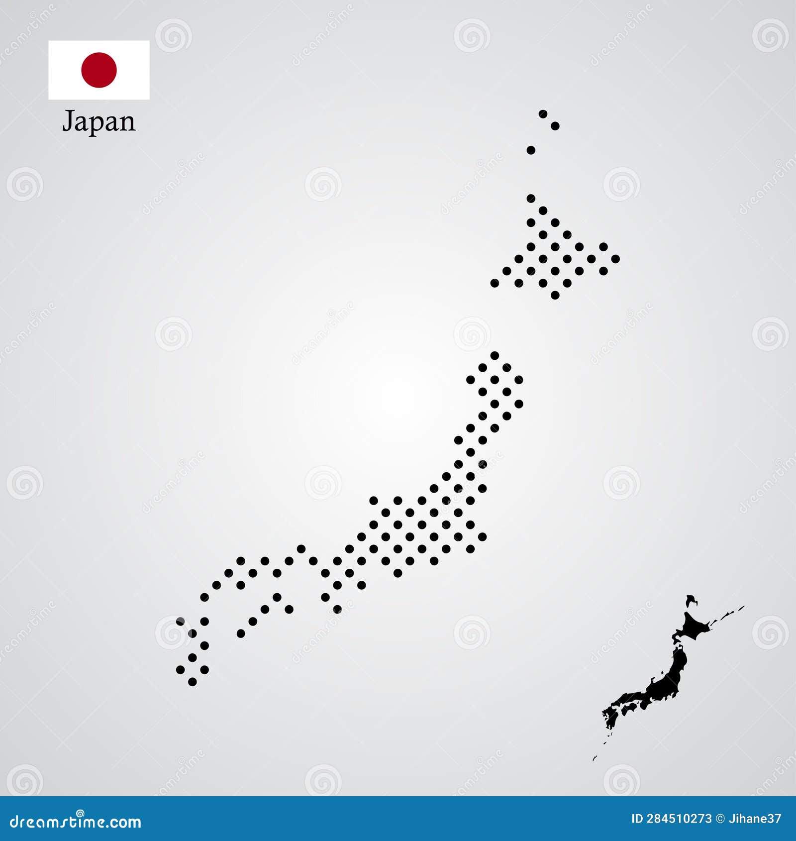Japan Map Red Dot Halftone Aerial Line Connection Royalty-Free Stock ...