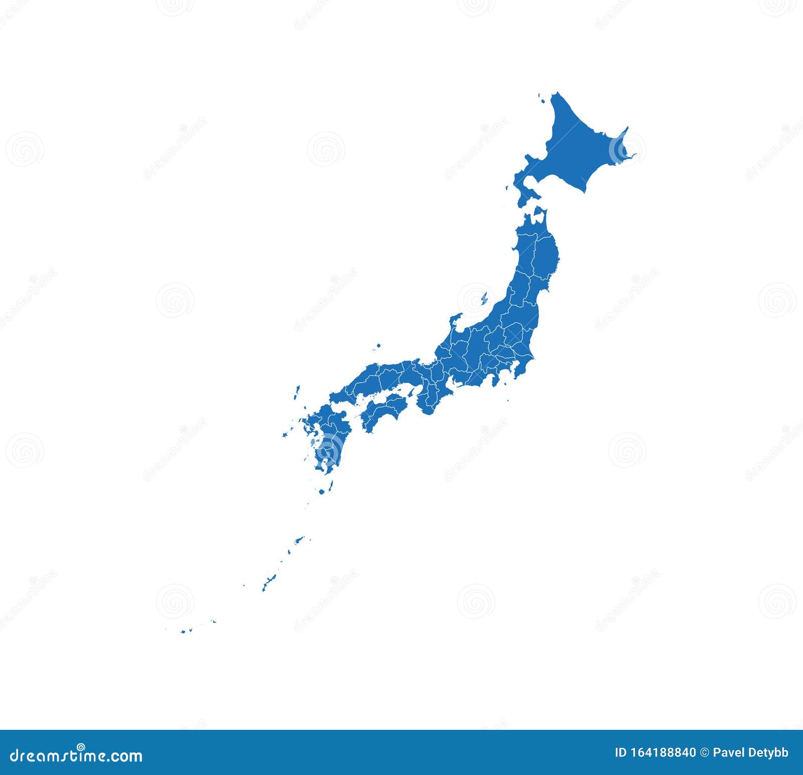 Japan Map, States Border Map. Vector Illustration Stock Illustration ...