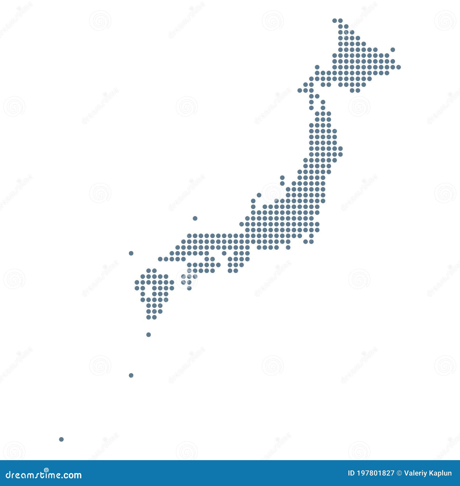 Japan Map - Vector Pixel Solid Contour Stock Illustration ...