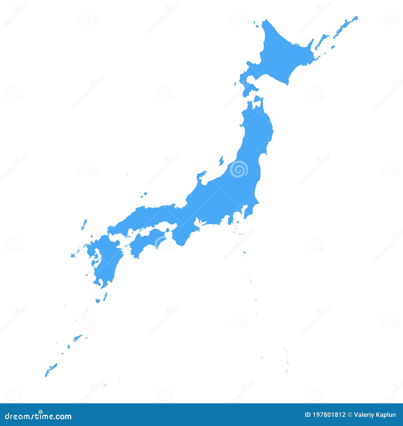 Japan Map - Vector Solid Contour Stock Illustration - Illustration of ...